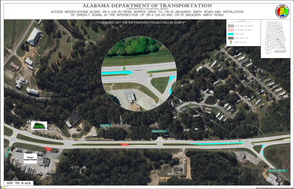 Green T signal at US-31 and McQueen Smith Road - ALDOT News Hub