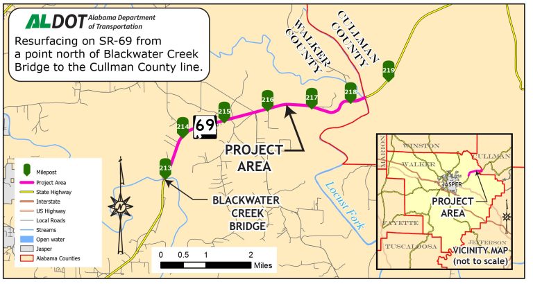 ALDOT to resurface segment of SR-69 in Walker County - ALDOT News Hub